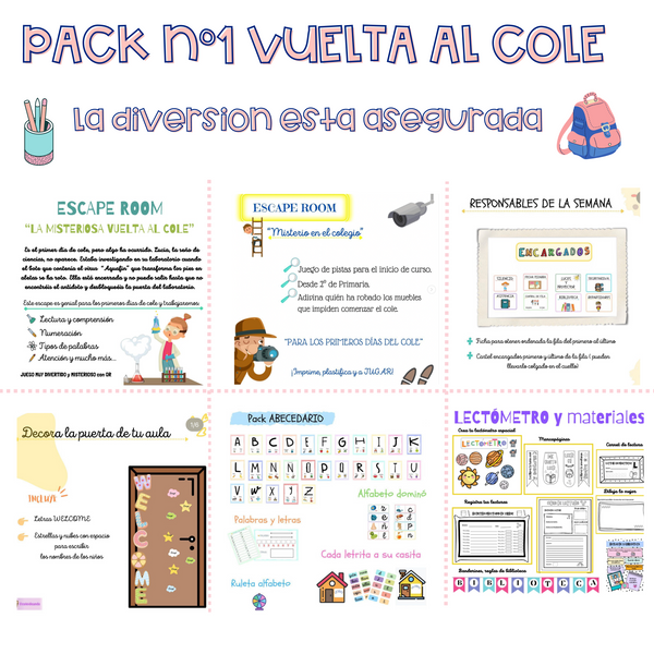 🌈 PACK Nº1 VUELTA AL COLE | Cuadernillo Coleideando educación primaria ...
