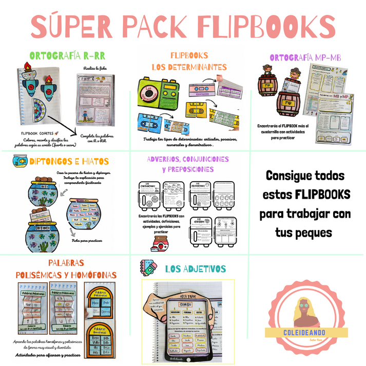 🟢 SÚPER PACK FLIPBOOKS ~ ÁREA DE LENGUA 🟢 Cuadernillo Coleideando educ – Coleideando - Recursos