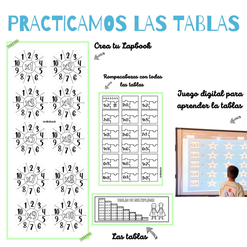 🟢 JUEGO INTERACTIVO + PACKS RECURSOS PARA TRABAJAR LAS TABLAS🟢 ...